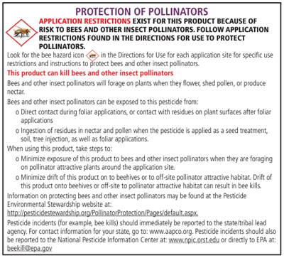 Protecting Pollinators: Following the Bee Advisory Box on Labels - MGK